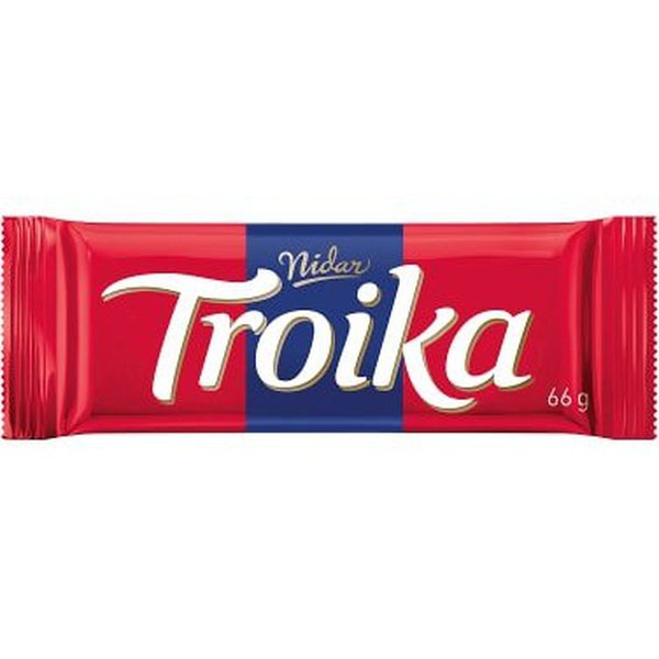 Nidar Troika dark chocolate bar 66 grams – Norwegian Chocolate